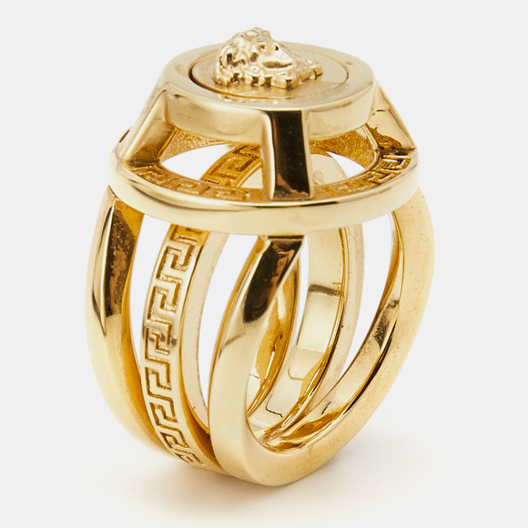 Versace | Jewelry | Versace Medusa Gold Tone Ring Size 53 | Poshmark
